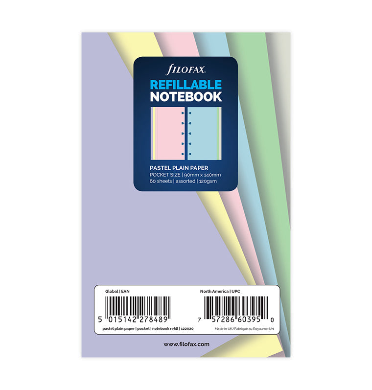 Filofax Notebook Pastel Plain Paper Refill Pocket - Filofax – Filofax UK